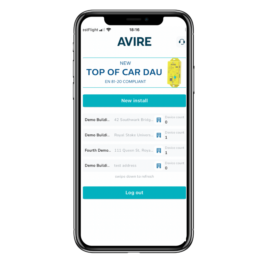 AVIRE APP Lift installation software - Avire | UK